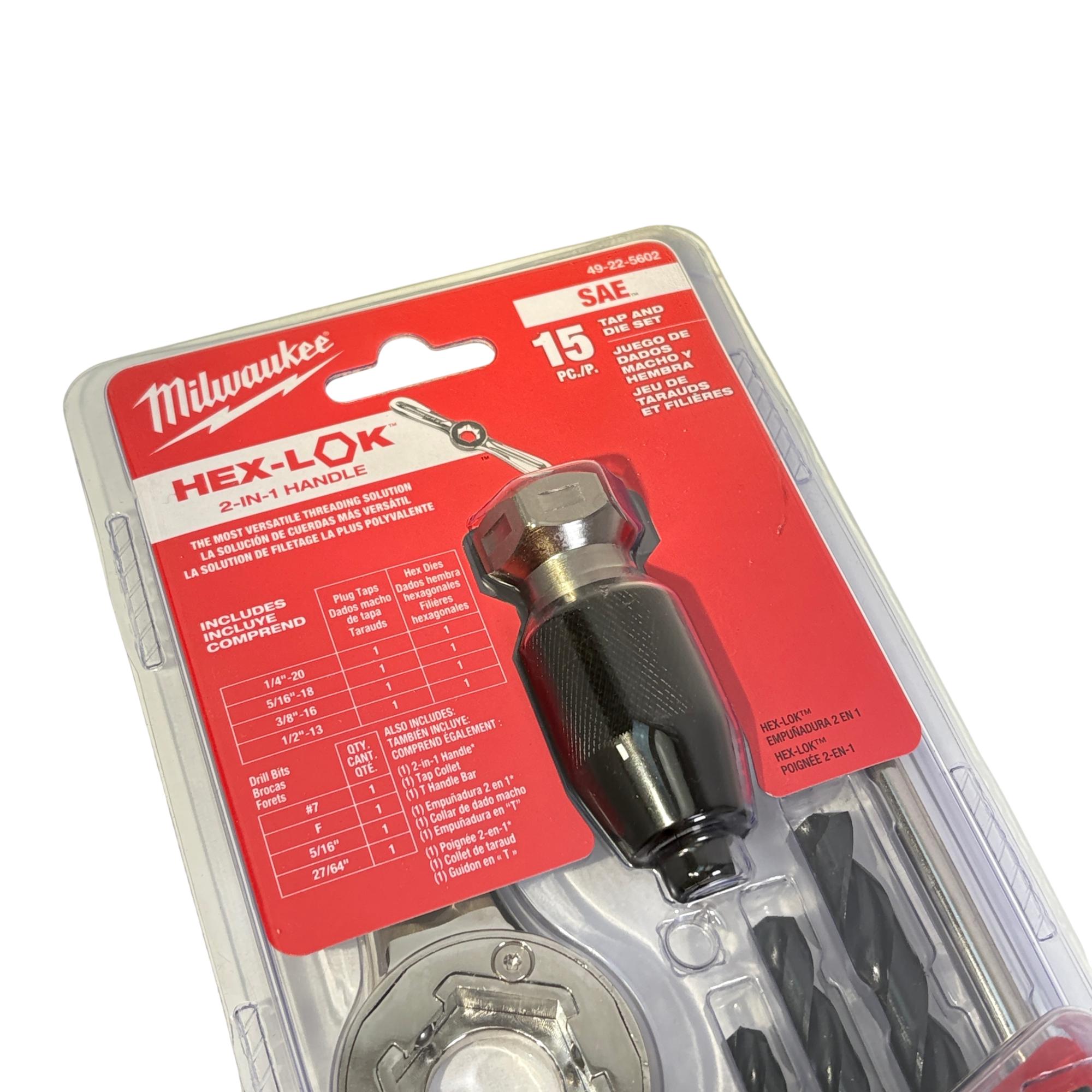 Milwaukee 49-22-5602 Hex-LOK 15-Piece SAE Tap and Die Set
