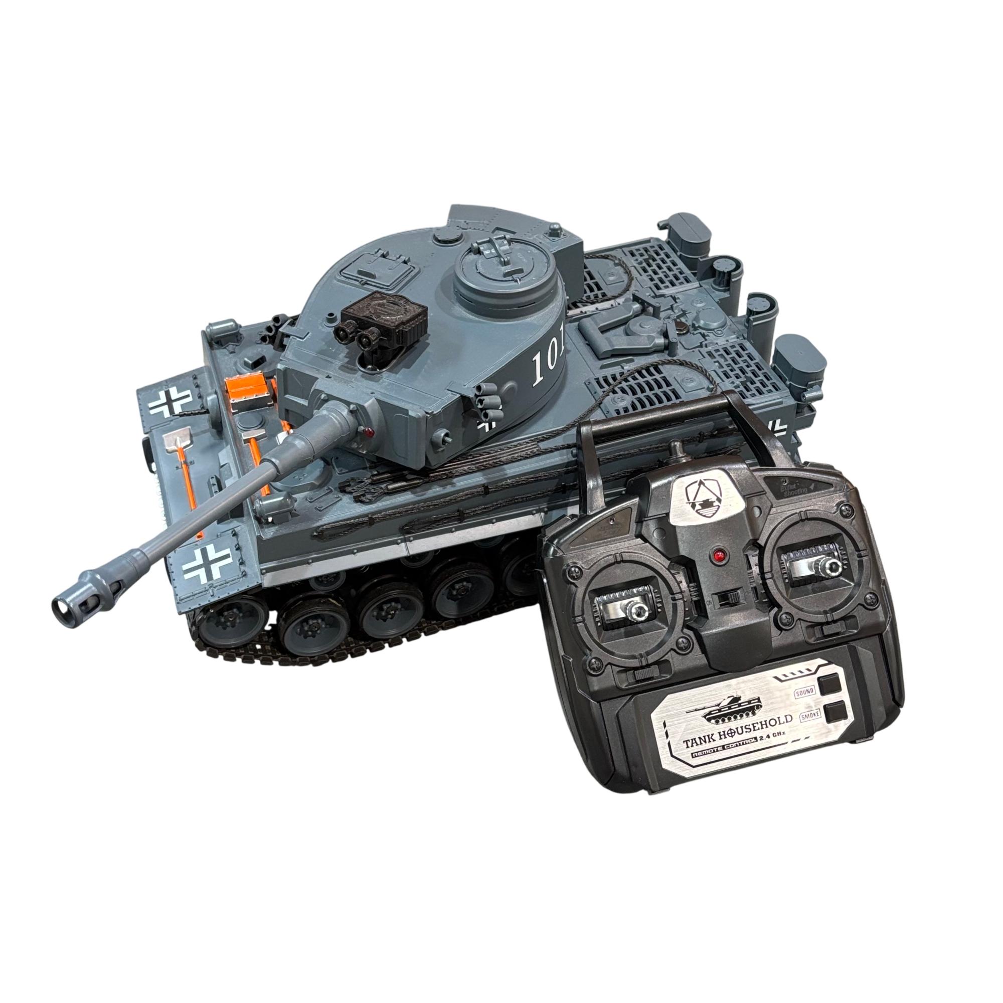 Unbranded 1:18 Tiger Remote Control Rotating Turret Tank - Blue