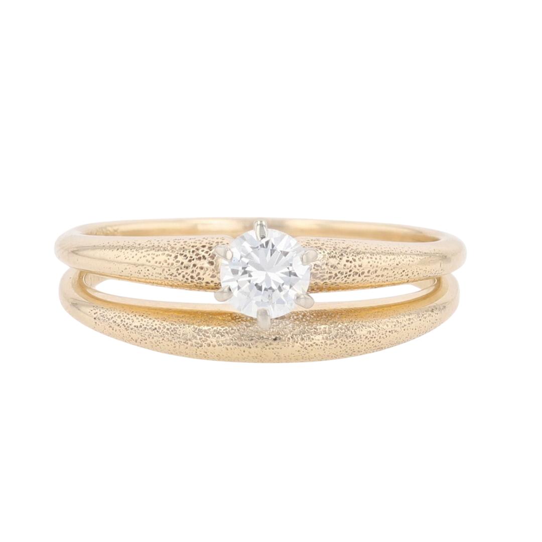 .27ct Round Cut Diamond Solitaire Wedding Set Rings 14k Yellow Gold Size 6.5