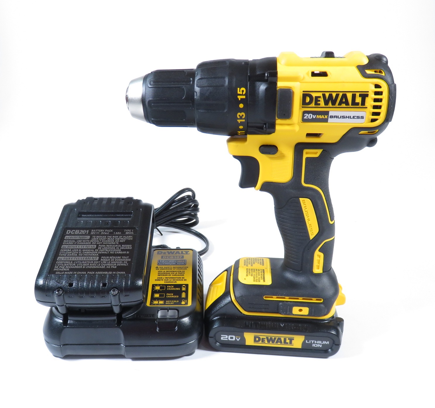 DEWALT DCD777 20-Volt Max Lithium-Ion 1/2-in Brushless Cordless Drill ...