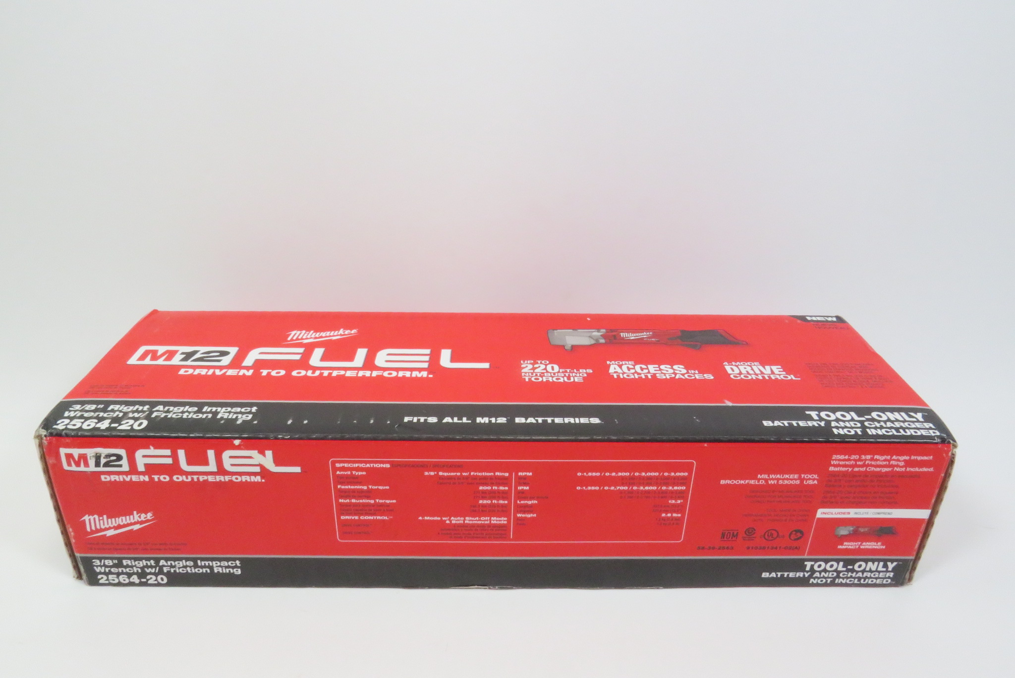 Milwaukee 2564-20 M12 FUEL 12V Brushless 3/8" Right Angle Impact Wrench