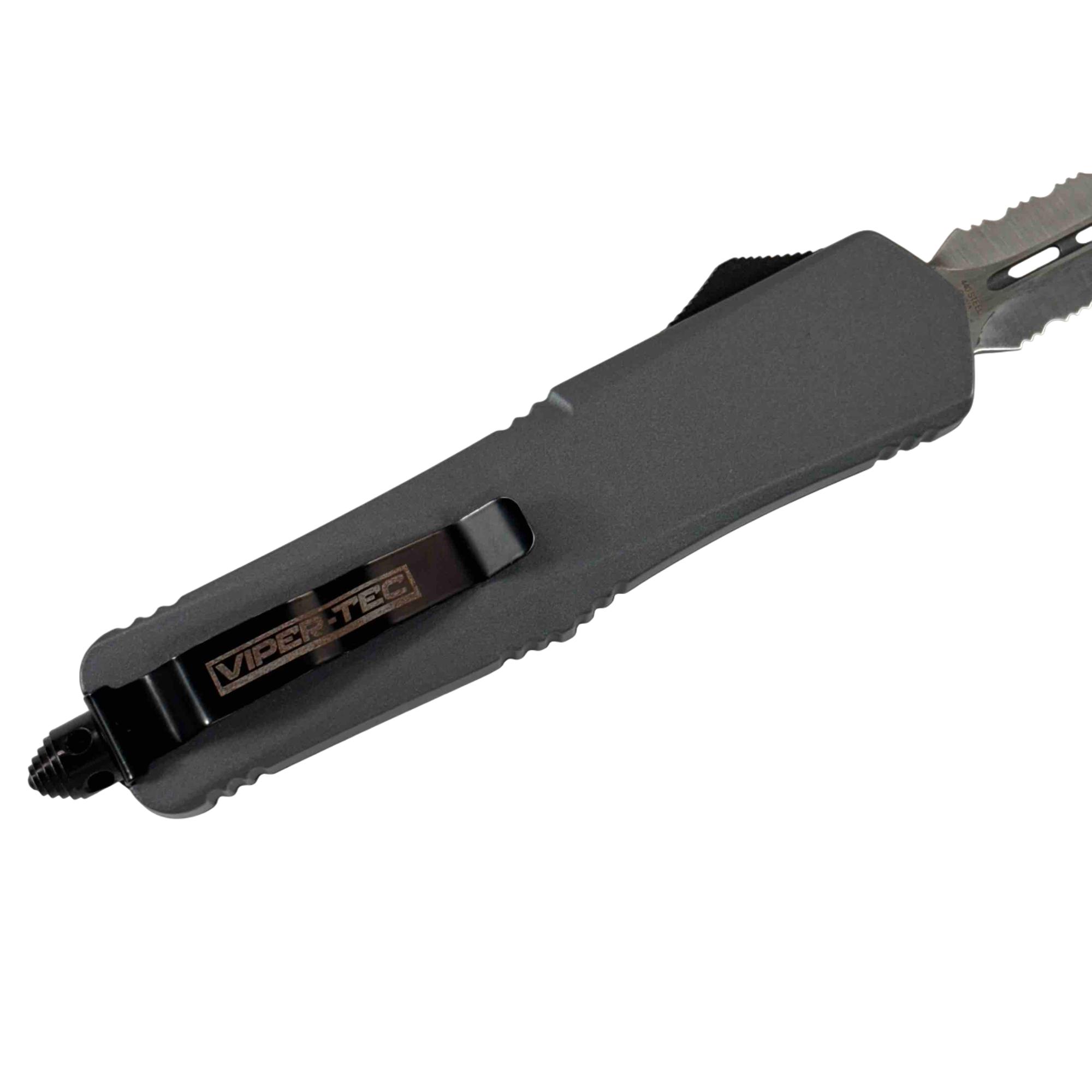 Viper-Tec Grey Ghost OTF Double Edge 3.5" Blade Zinc Alloy Handle Knife