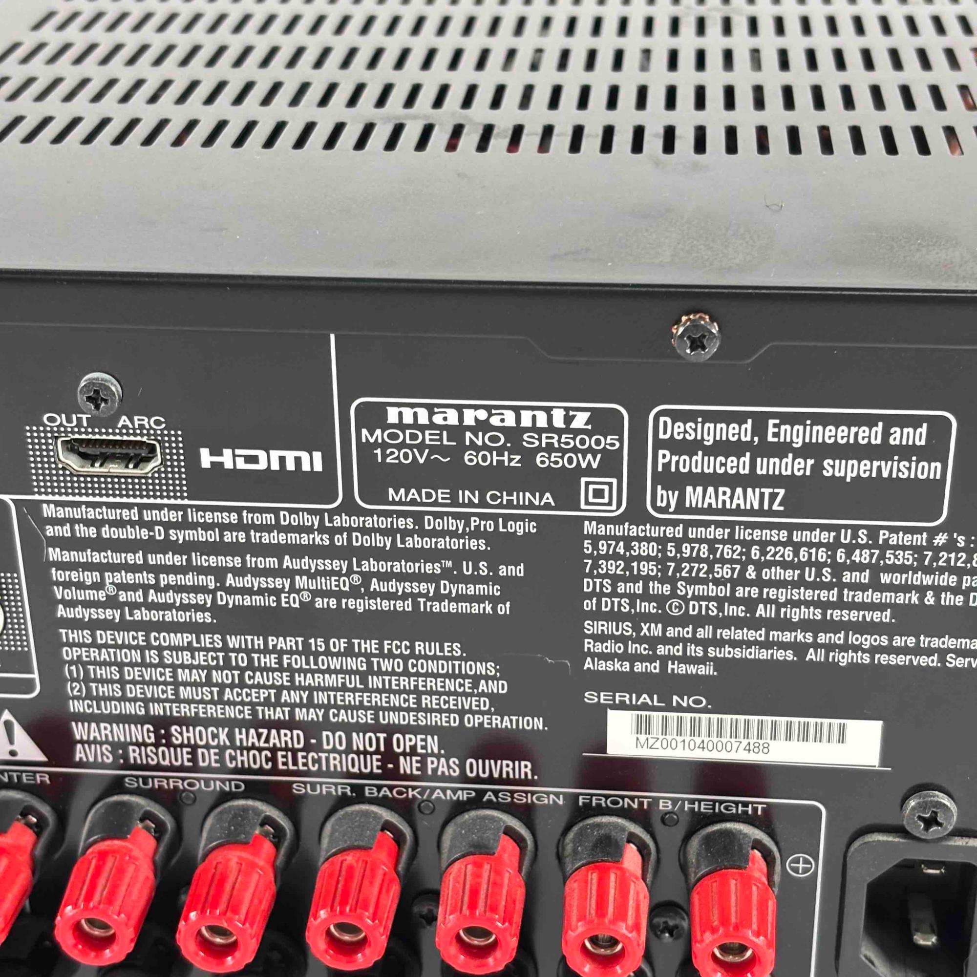 Marantz SR5005 7.1-Channel Dolby TrueHD Home Theater Receiver