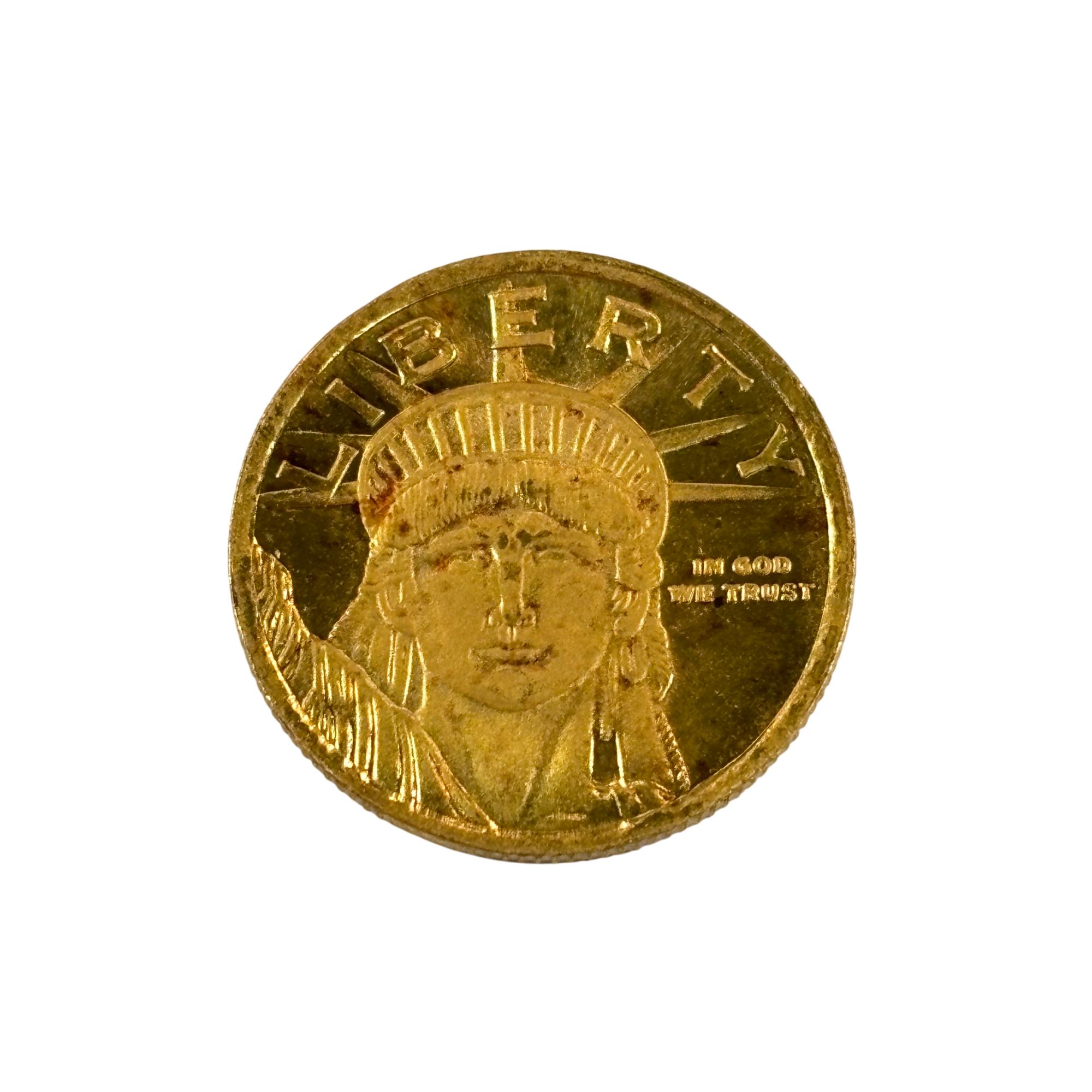 Money Metals Exchange 1/10 oz .9999 Pure Gold Lady Liberty Coin Round