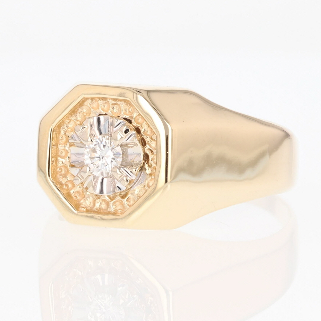 .26ct Round Diamond Solitaire Statement Signet Ring 14k Multi-Tone Gold ...