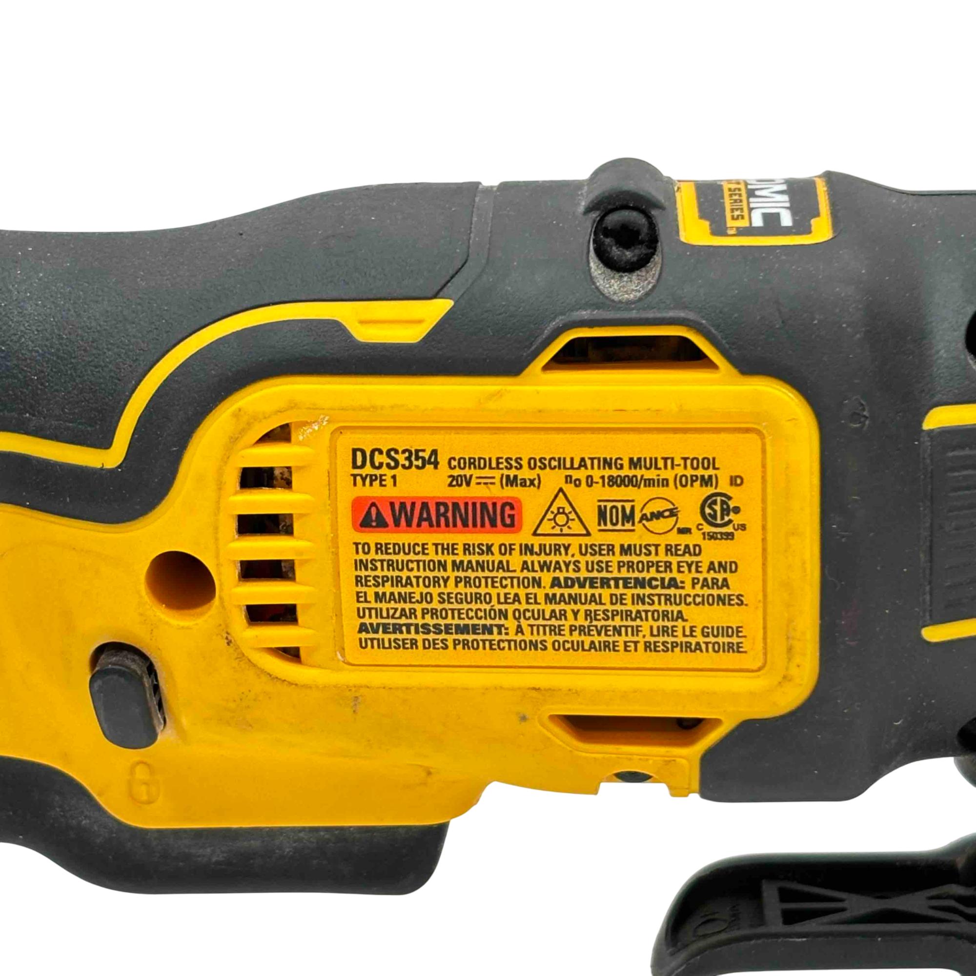 DeWalt DCS354 20V MAX XR Brushless Cordless Oscillating Multi-Tool