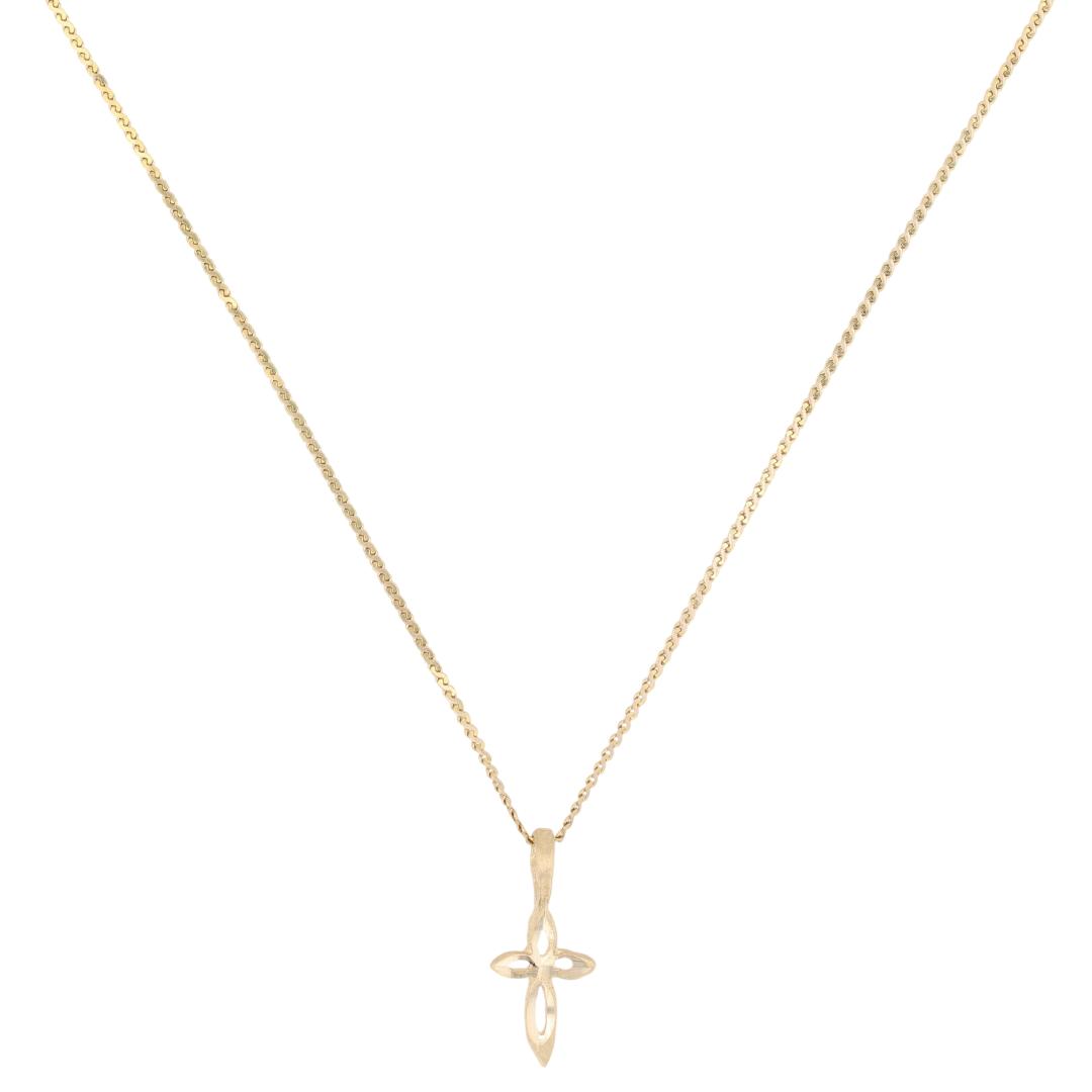 15.5mm Religious Open Cross Pendant on 16