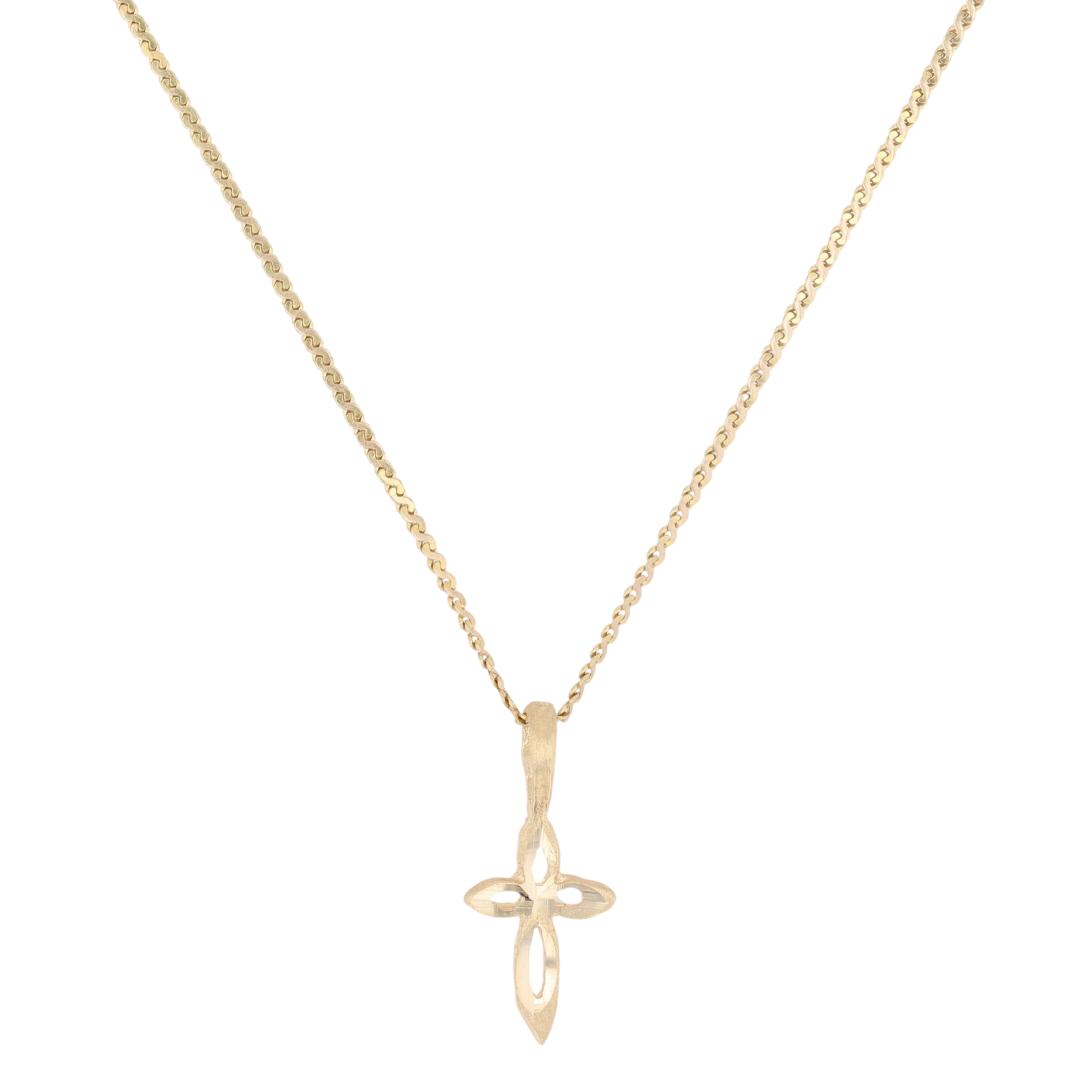 15.5mm Religious Open Cross Pendant on 16
