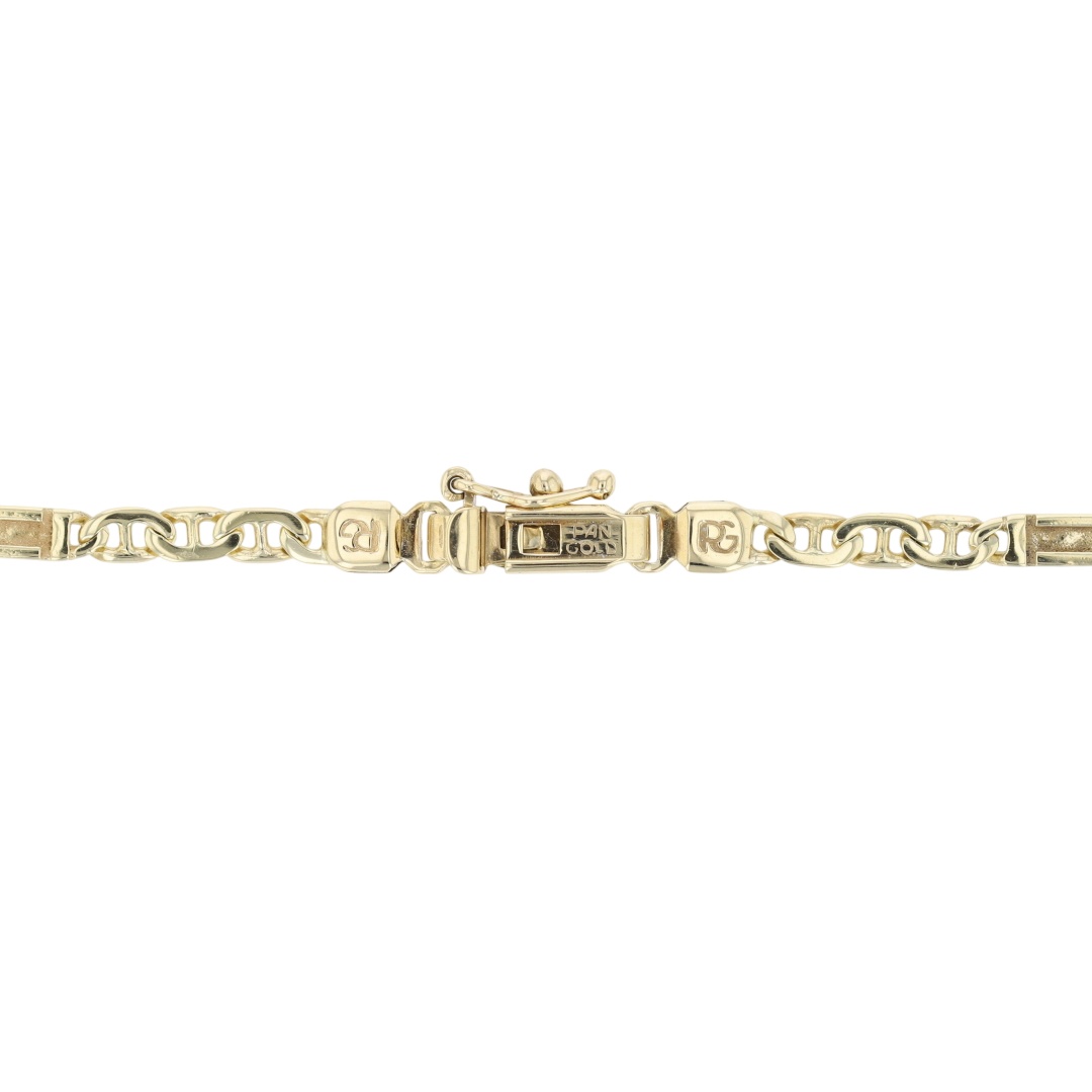 2.8mm Bar and Anchor Link Chain 24.5" Necklace 14k Yellow Gold 13.73 Grams