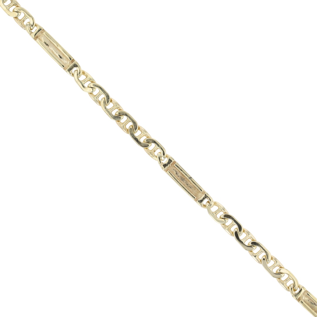 2.8mm Bar and Anchor Link Chain 24.5" Necklace 14k Yellow Gold 13.73 Grams