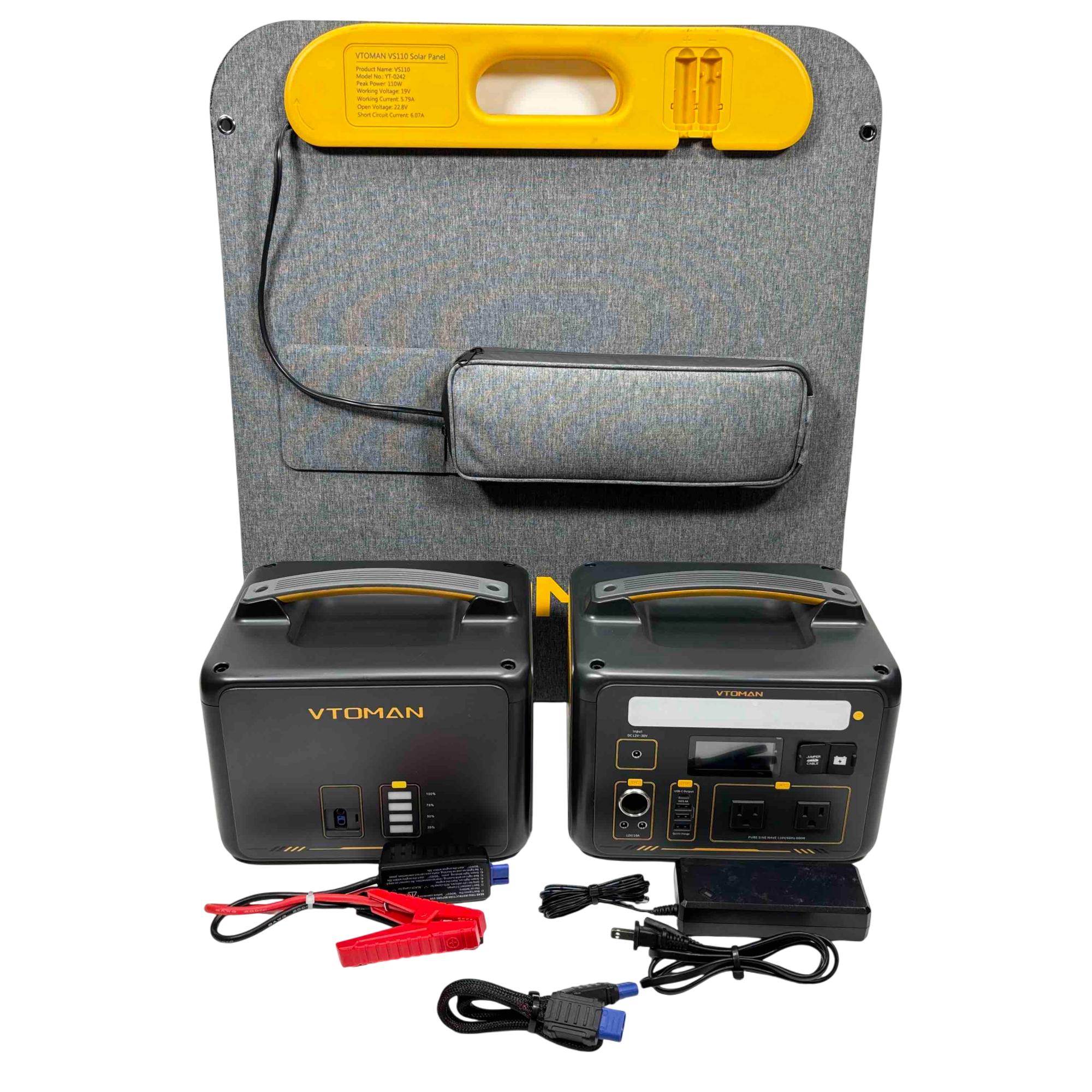VTOMAN Jump 600X Portable Power Station - Extra Battery And VS110 Solar ...