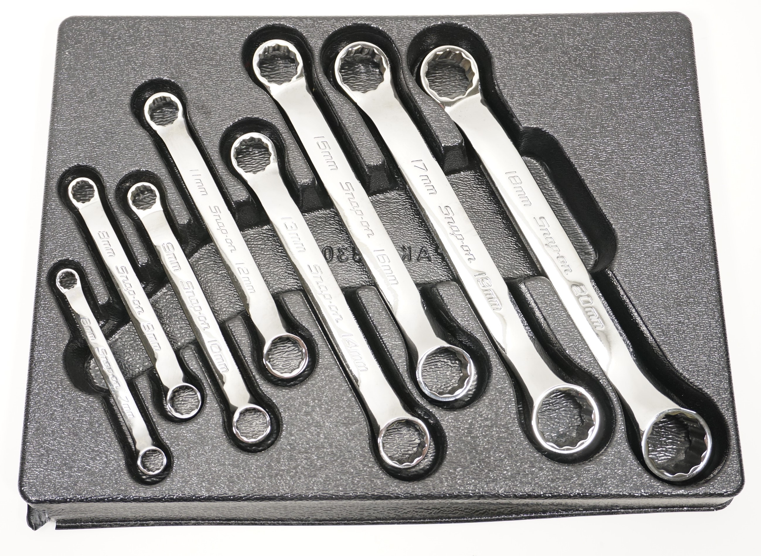 Snap On XSM608A 8pc 12-Point Metric Flank Drive Short 10° Offset Box ...