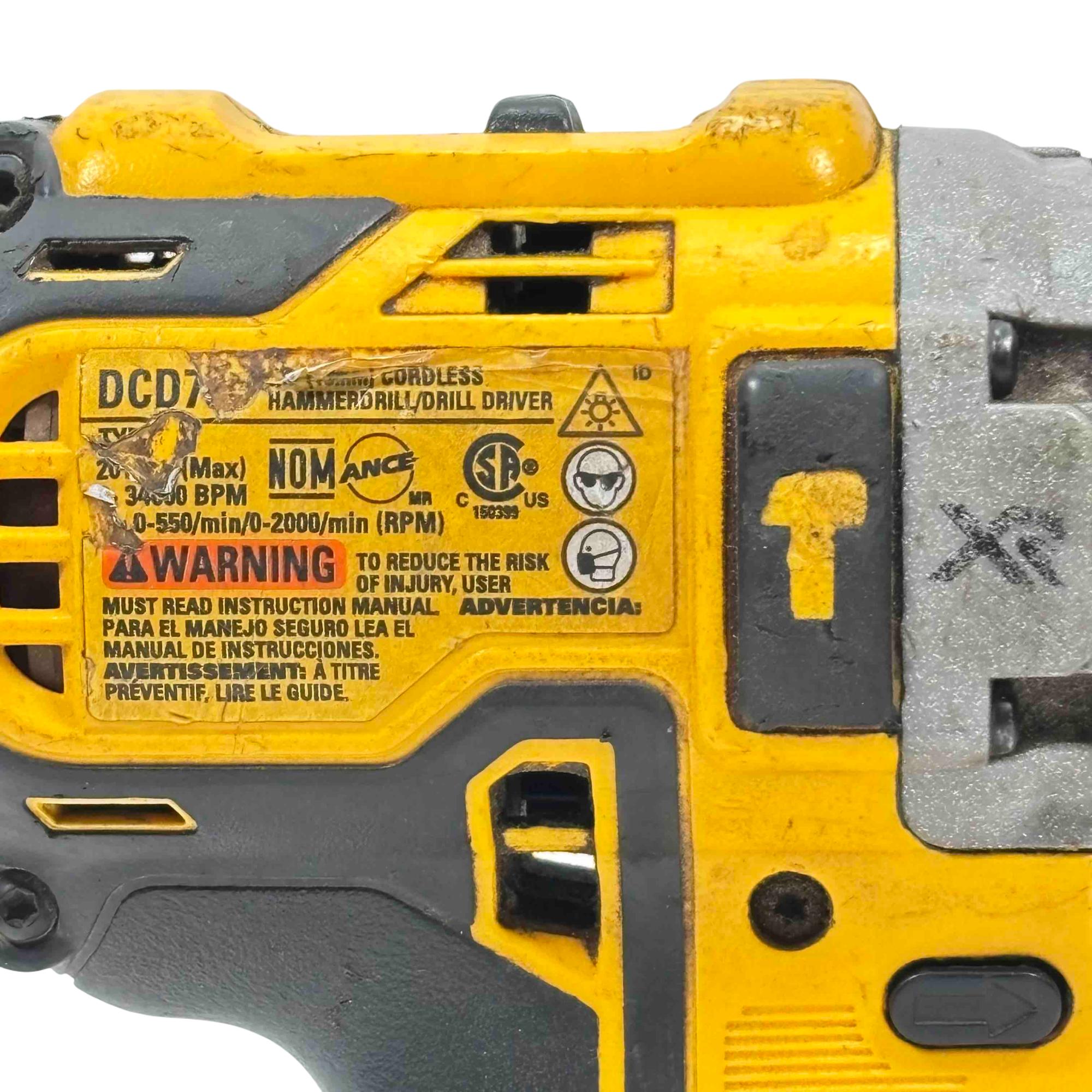 DeWalt DCD796 20V MAX XR Cordless Brushless 1/2 in. Hammer Drill/Driver