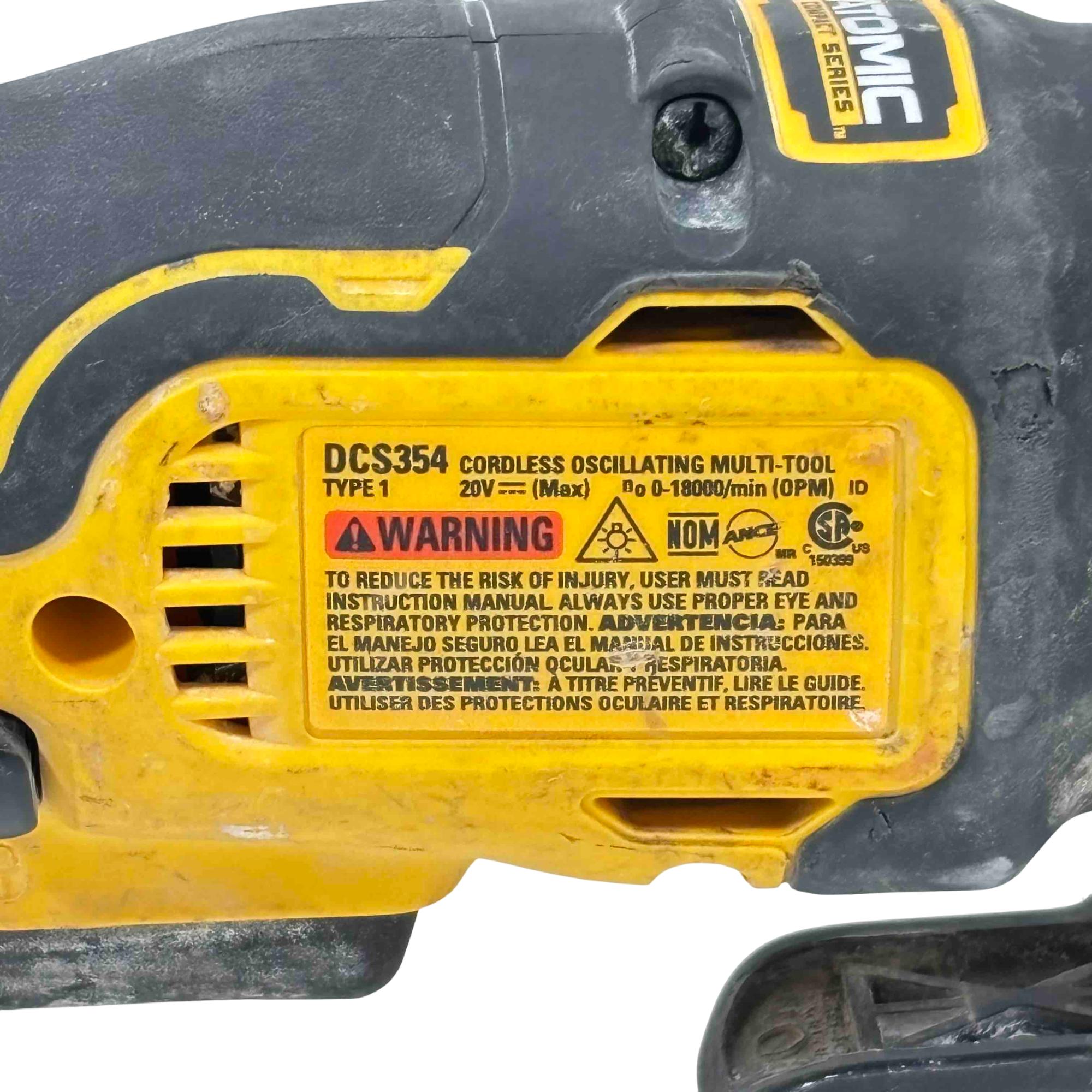 DeWalt DCS354 20V MAX Cordless Brushless Oscillating Multi Tool