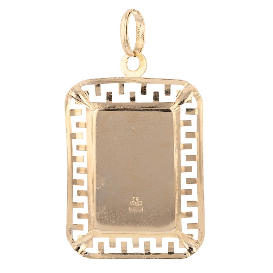 2" Religious Framed Virgin Mary Bail Pendant No Chain 18k Yellow Gold 7 ...