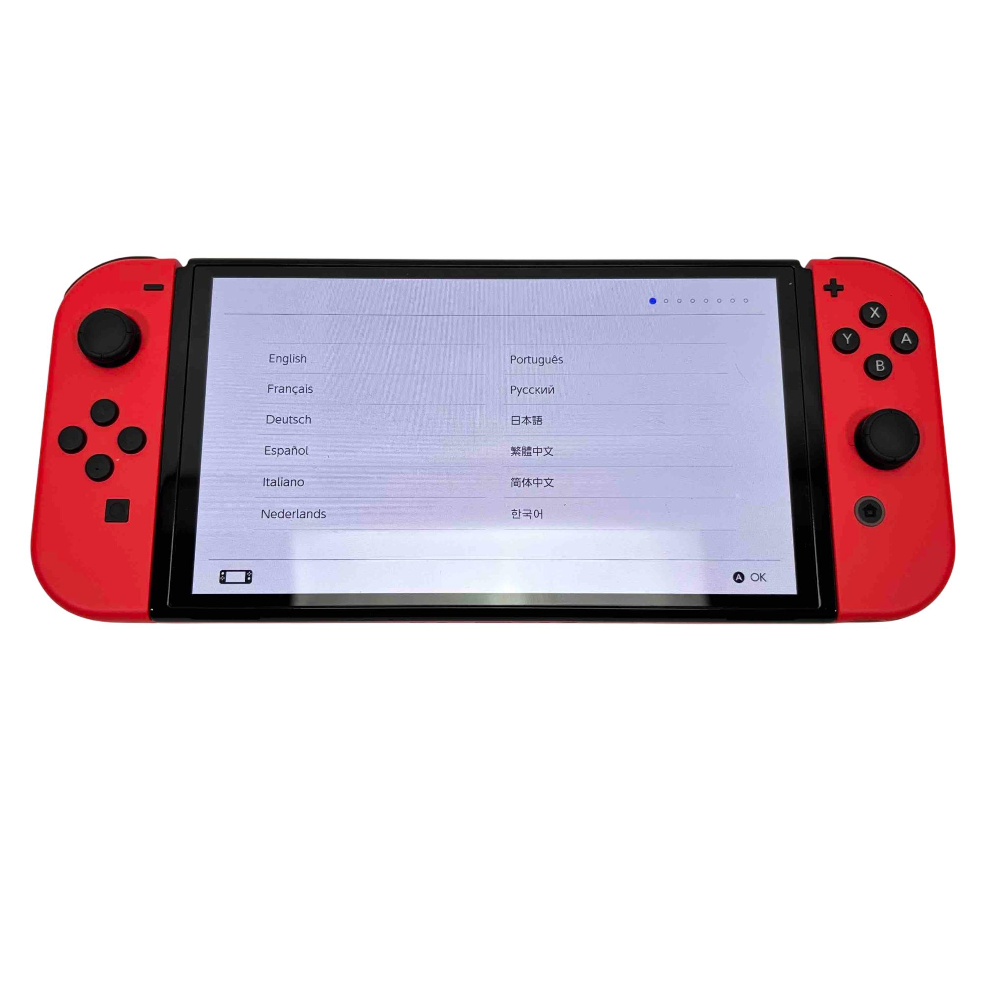 Nintendo HEG-001 Switch OLED 64GB Handheld/Home Gaming Console - Mario Red