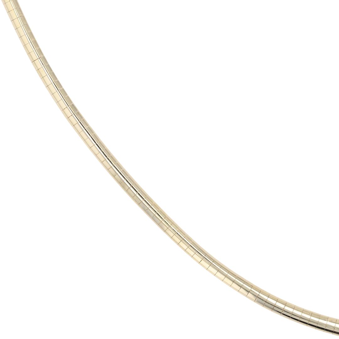 5.7mm Graduated Omega Link Chain 16" Necklace 14k Yellow Gold Italy 22. ...