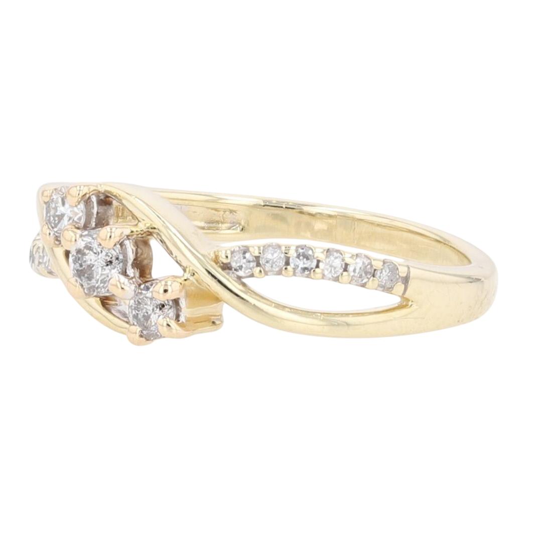 .26ctw Diamond Three-Stone Twist Style Engagement Ring 10k Yellow Gold ...