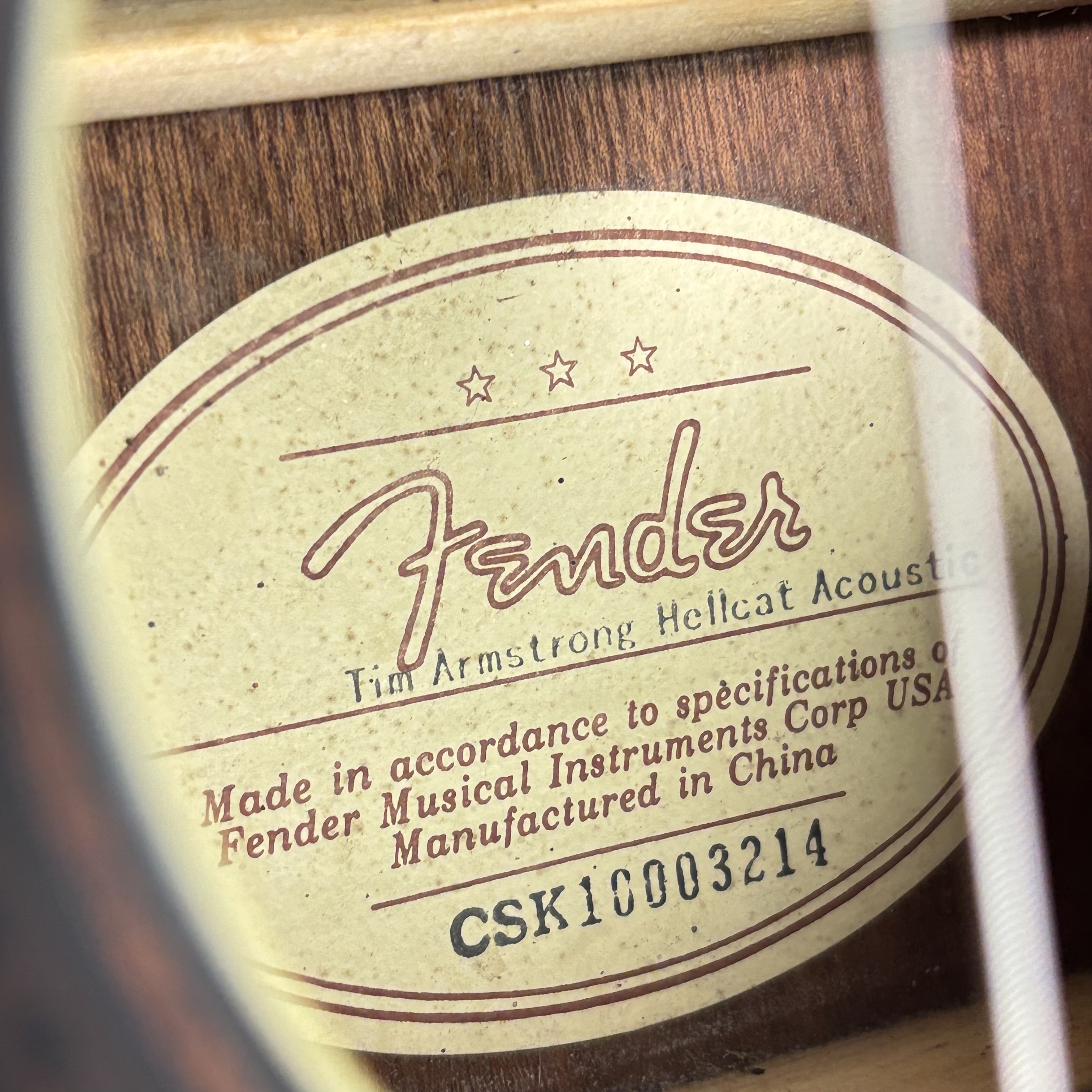 Fender Tim Armstrong Hellcat RH Acoustic-Electric Guitar