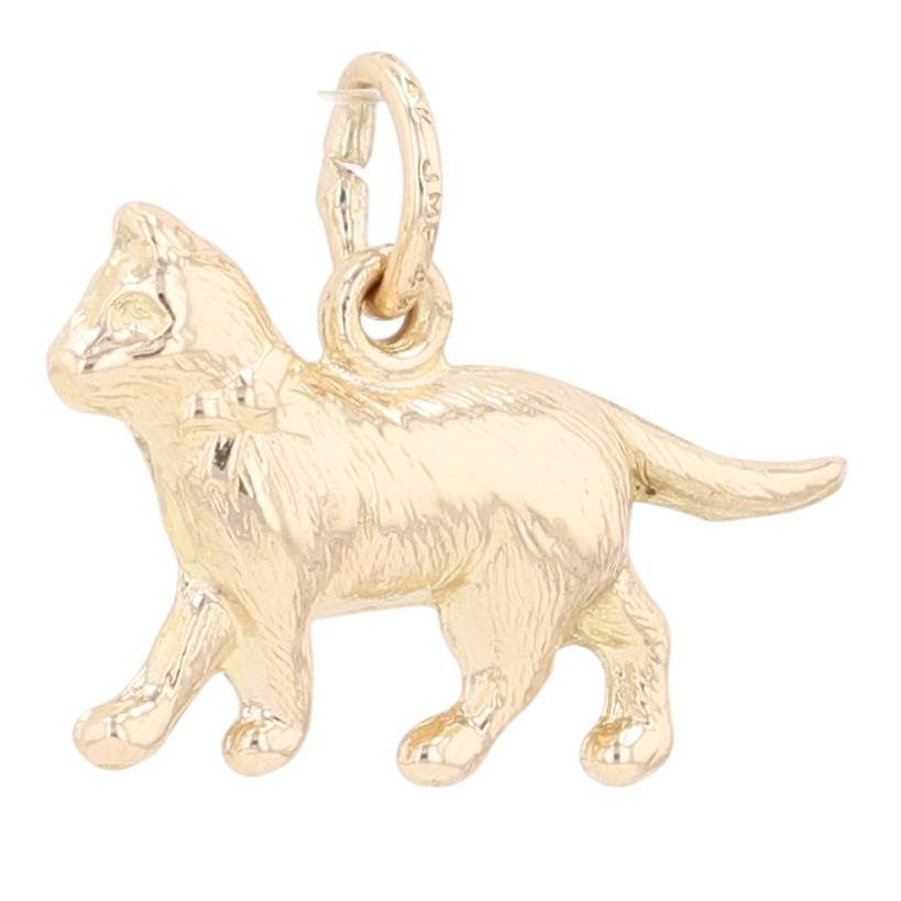 15.5mm Polished Cat Statement Pendant Without Chain 14k Yellow Gold 1. ...