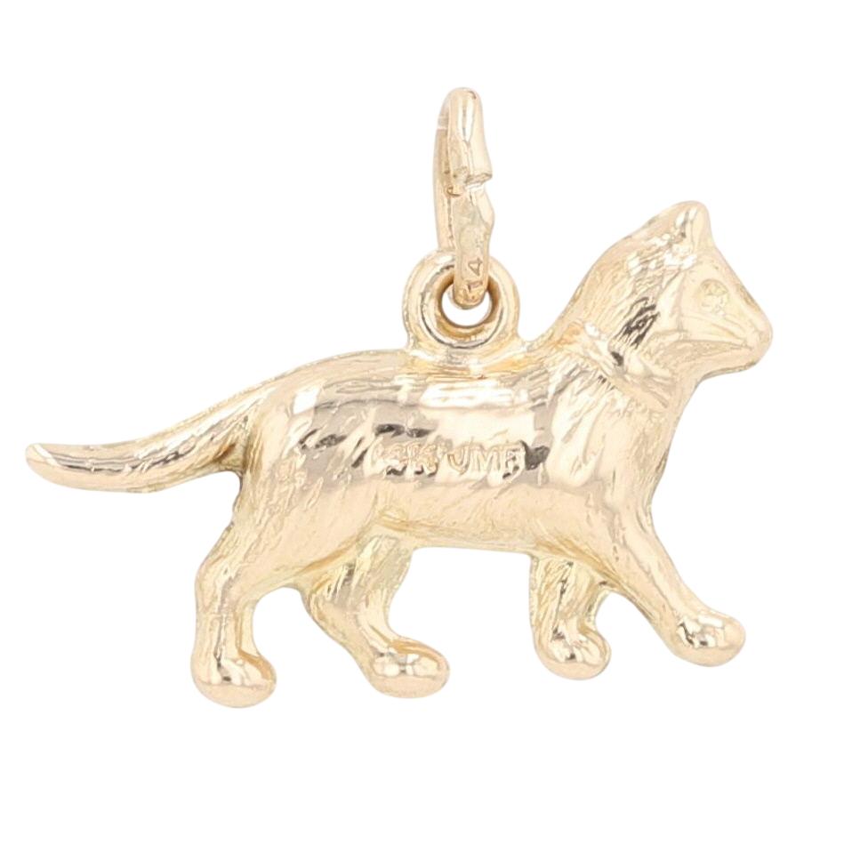 15.5mm Polished Cat Statement Pendant Without Chain 14k Yellow Gold 1. ...