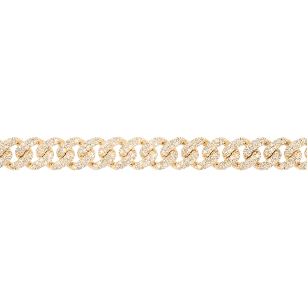 4.12ctw Diamond Pavé Curb Link Chain 8.25" Bracelet 10k Yellow Gold 24. ...