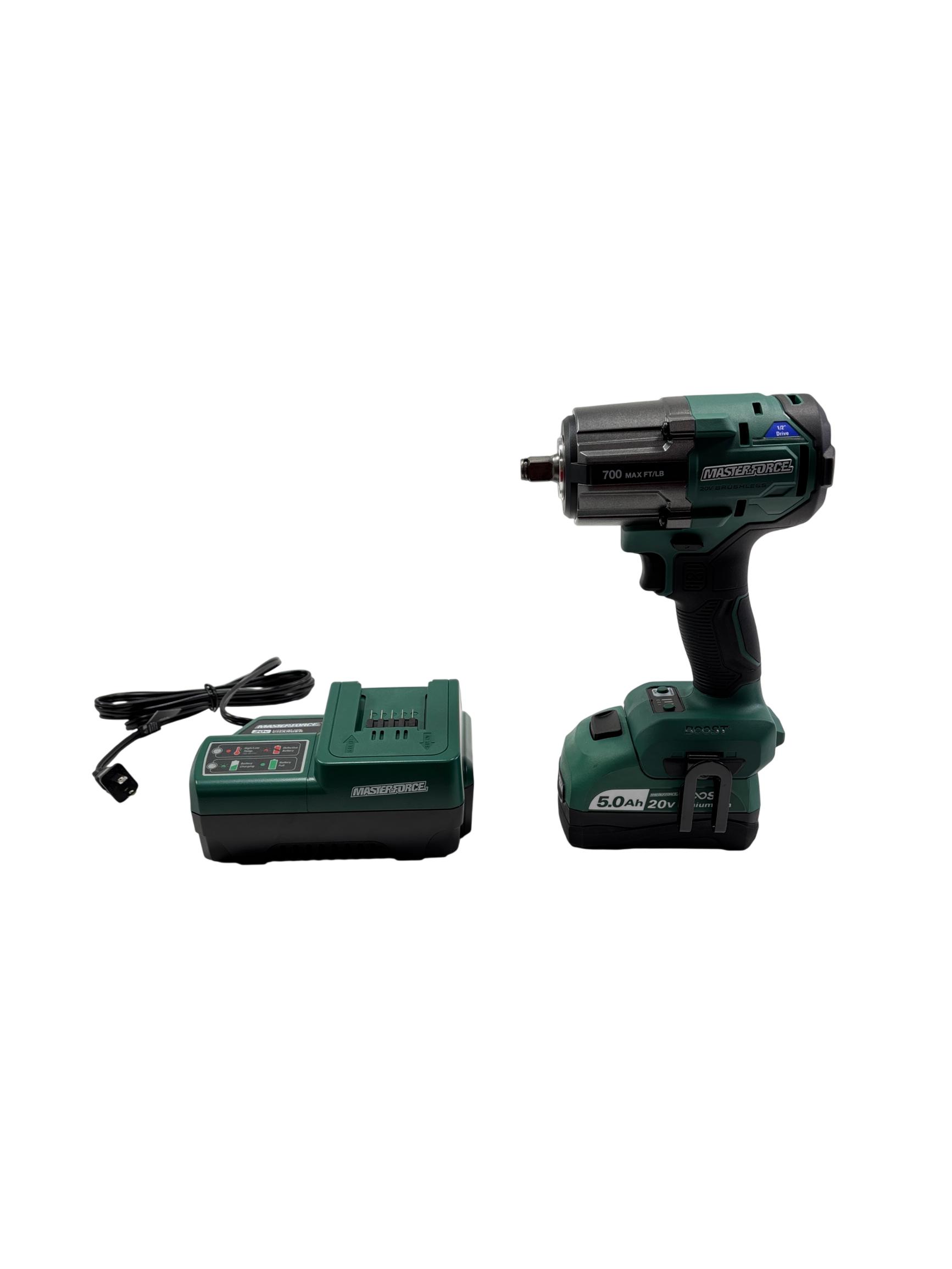 Masterforce BOOST 20V Brushless Cordless 1/2" Impact Wrench Kit - Model ...