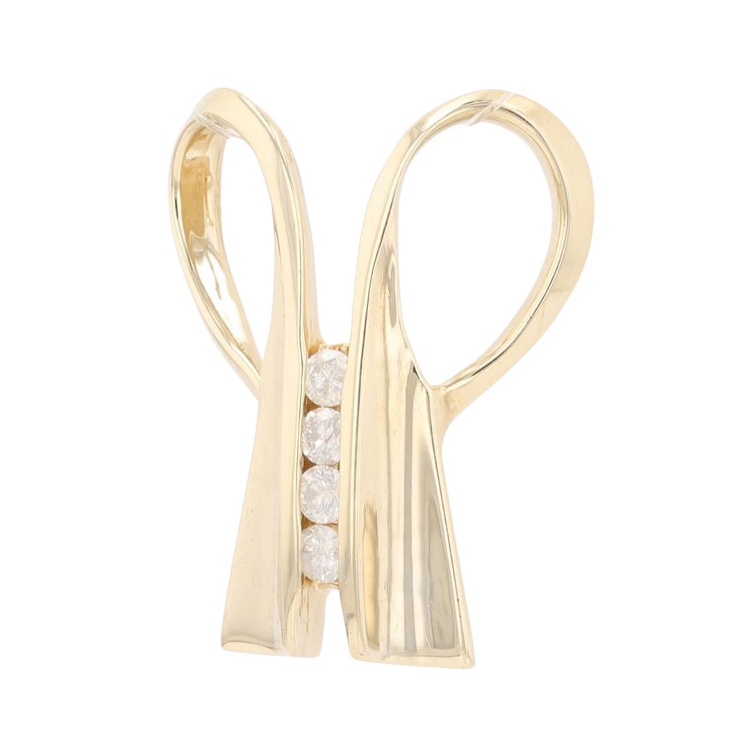 .22ctw Round Diamond Channel-Set Pendant w/o Chain 10k Yellow Gold 3.06 ...