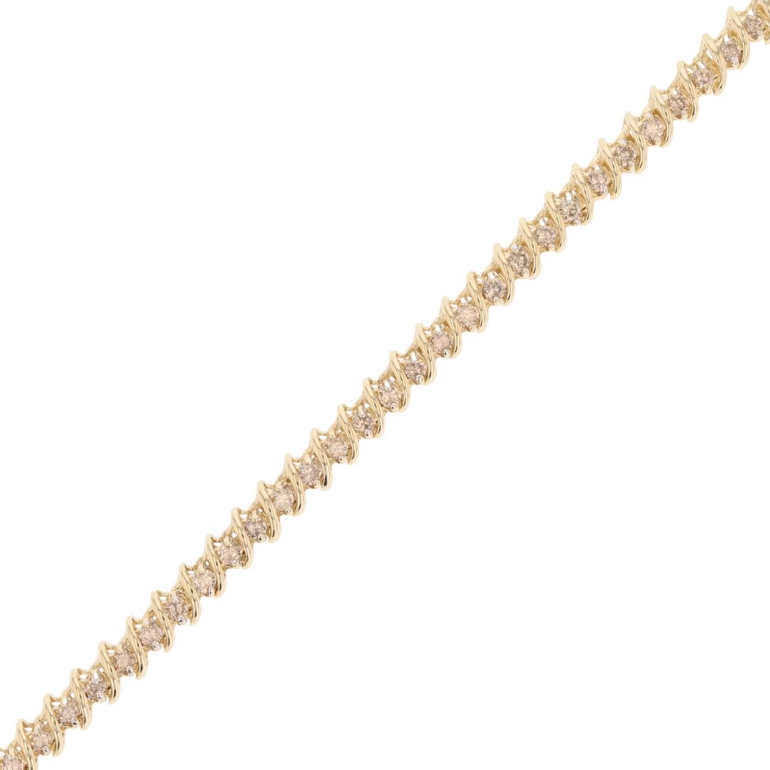 1.70ctw Diamond San Marco Style 7" Tennis Bracelet 14k Yellow Gold 13. ...