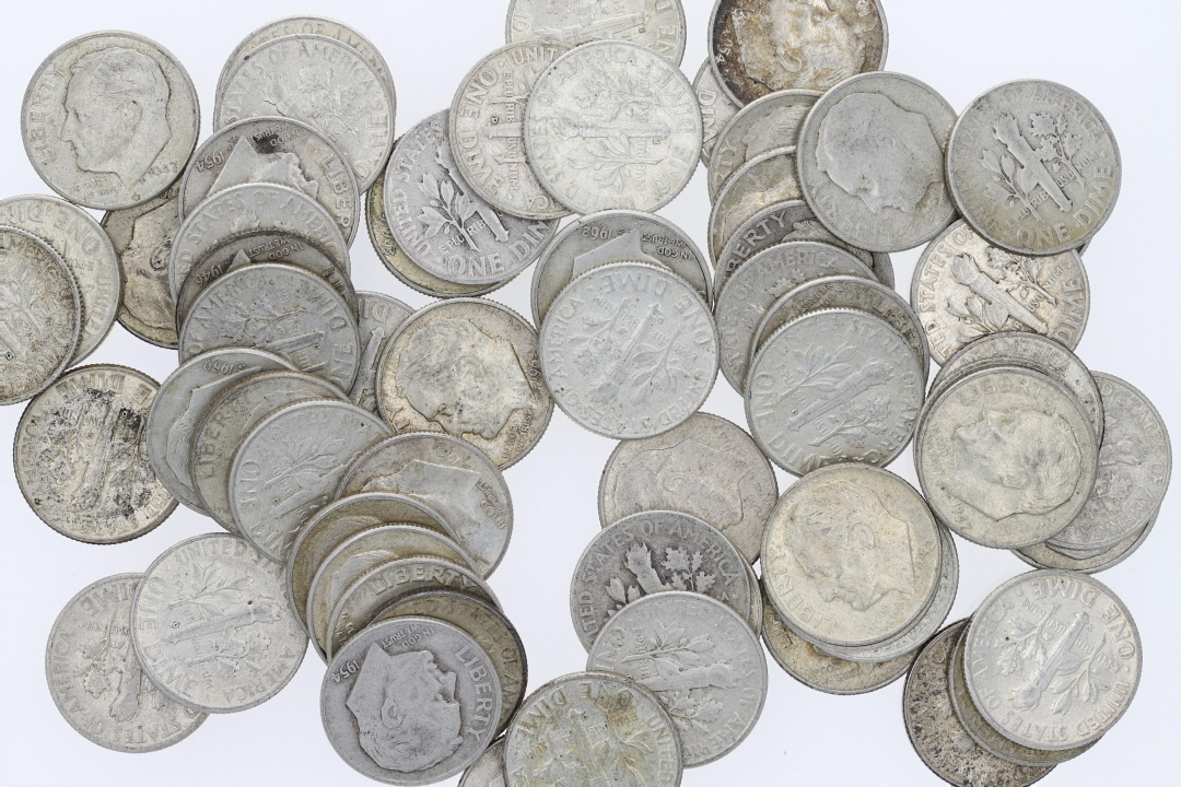 Pre-1964 Multiple Years Silver Roosevelt Dime Set of 61 United States Coins