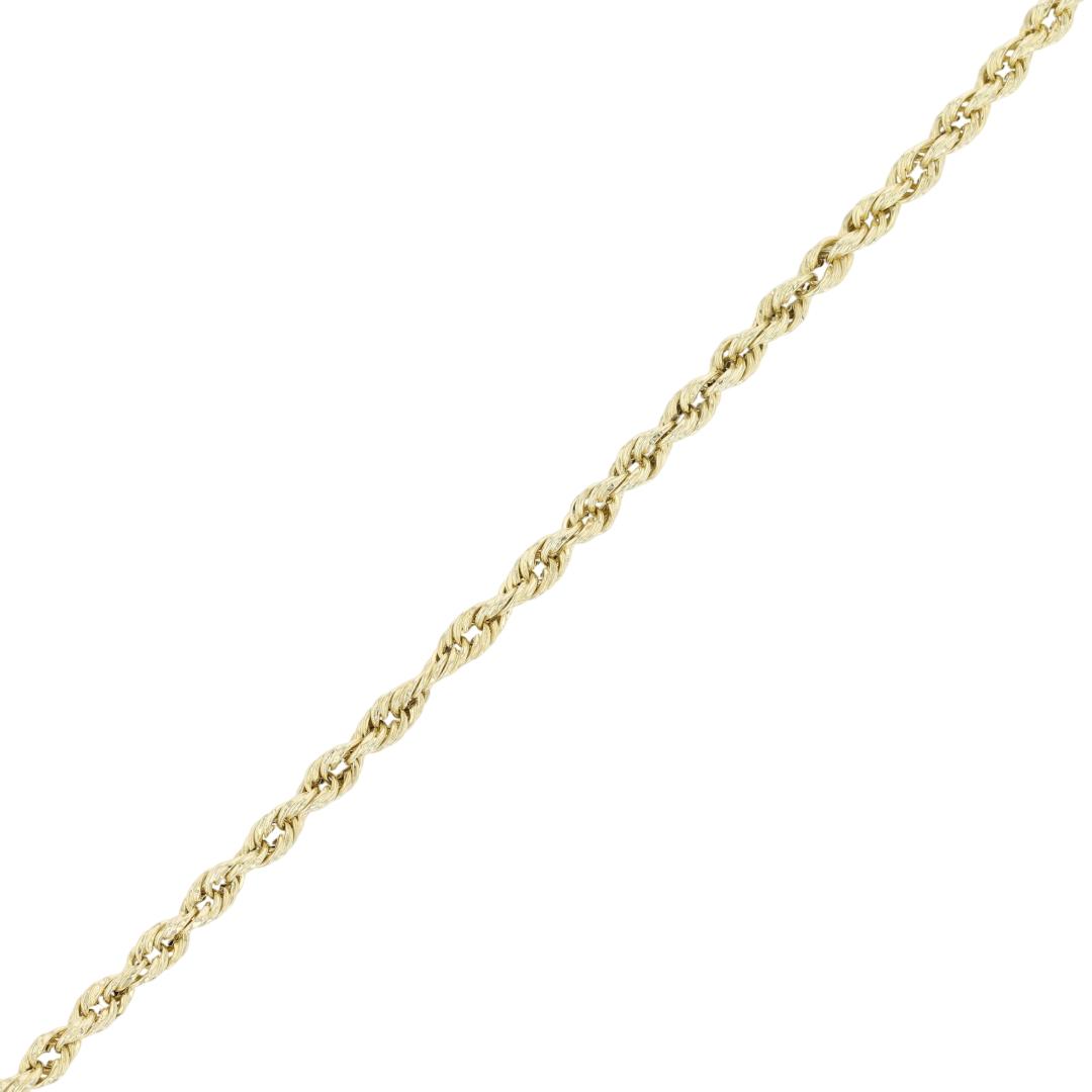 2.2mm Rope Link Chain 23" Necklace 14k Yellow Gold Peru 3.21 Grams