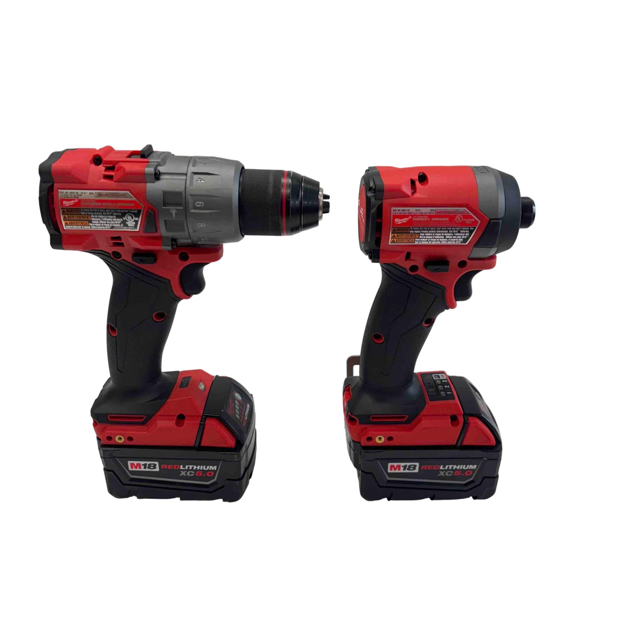 Milwaukee 2904-20 18V 1/2" Hammer Drill/Driver 2953-20 1/4" Impact Driver