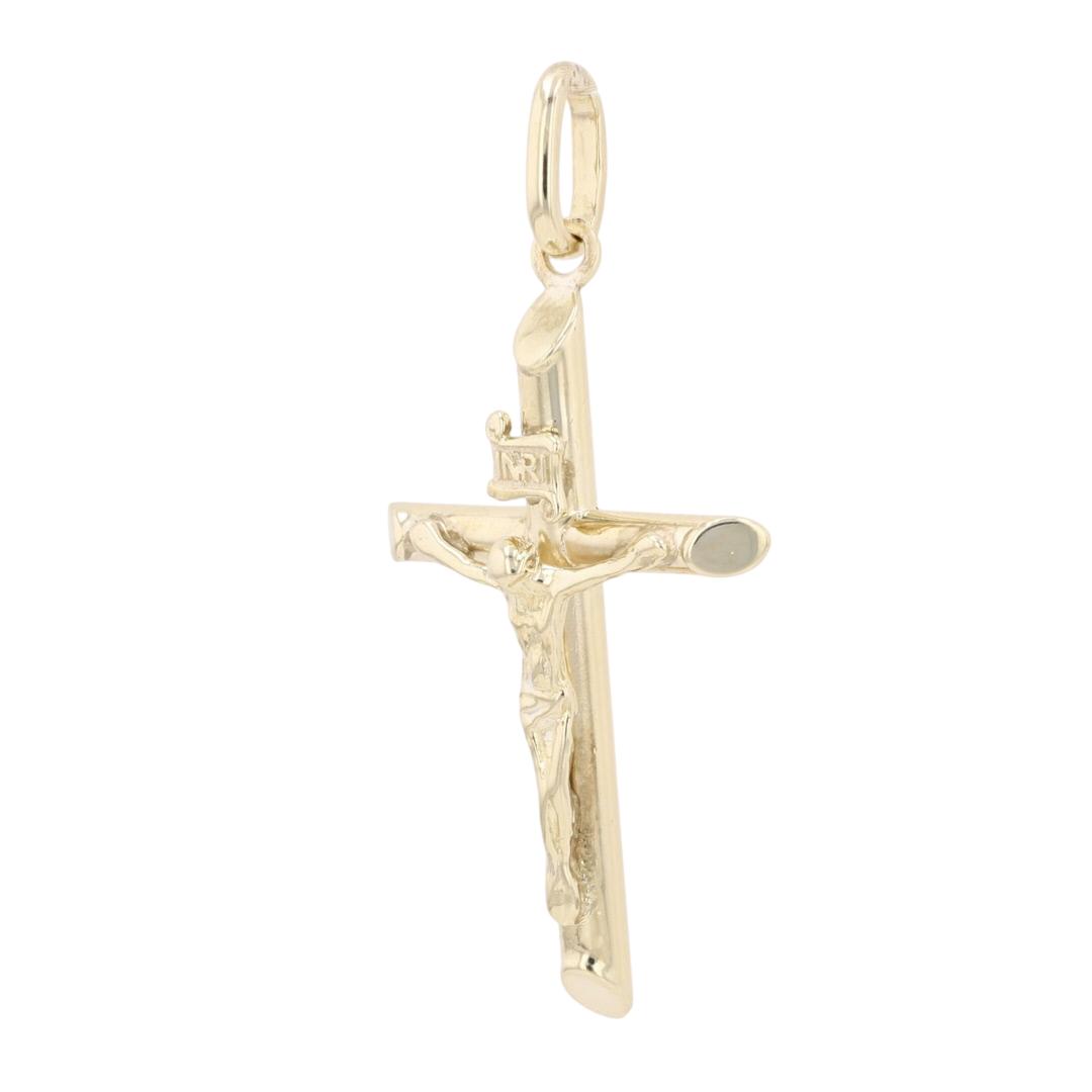 1.25" Religious Crucifix Cross Pendant without Chain 10k Yellow Gold 1. ...