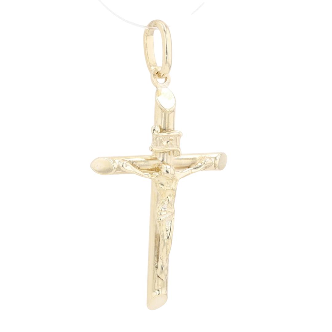 1.25" Religious Crucifix Cross Pendant without Chain 10k Yellow Gold 1. ...