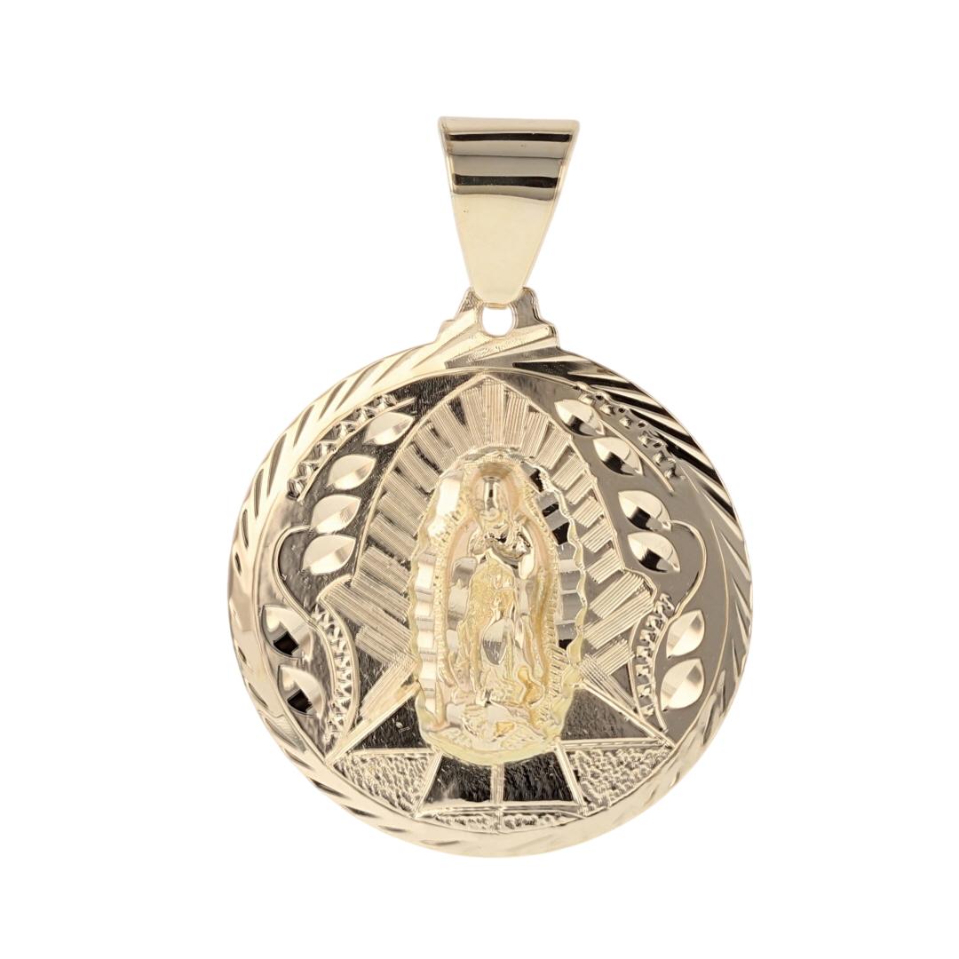 1 3/8" Religious Virgin Mary Pendant without Chain 14k Yellow Gold 4.59 ...