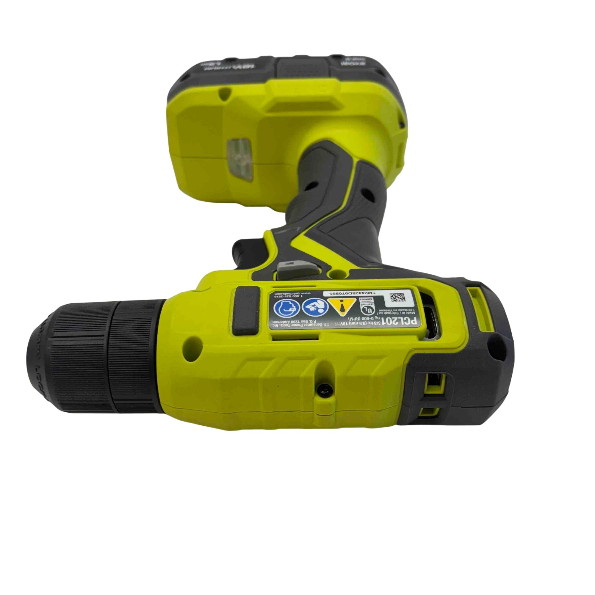 RYOBI PCL201 18V ONE+ Lithium-Ion Cordless 3/8" Drill Kit