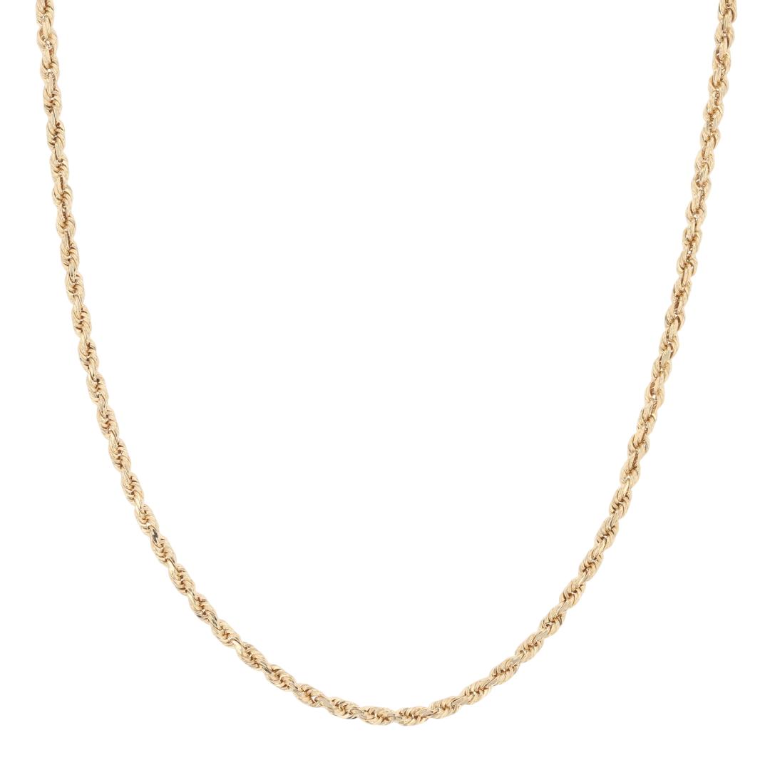 2.1mm Rope Link Chain 18.5" Necklace 10k Yellow Gold 6.12 Grams