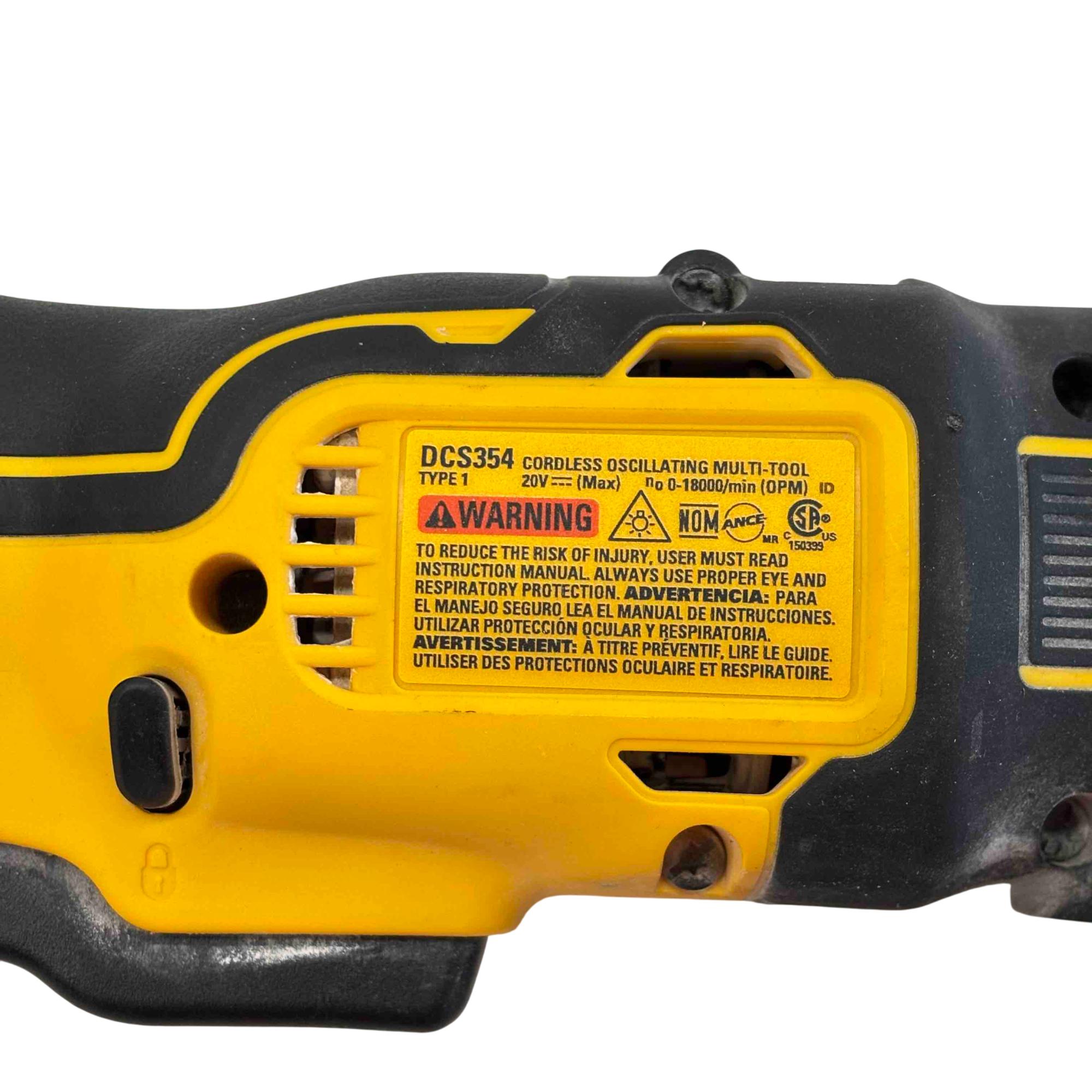 DeWalt DCS354 ATOMIC 20V MAX Cordless Brushless Oscillating Multi-Tool