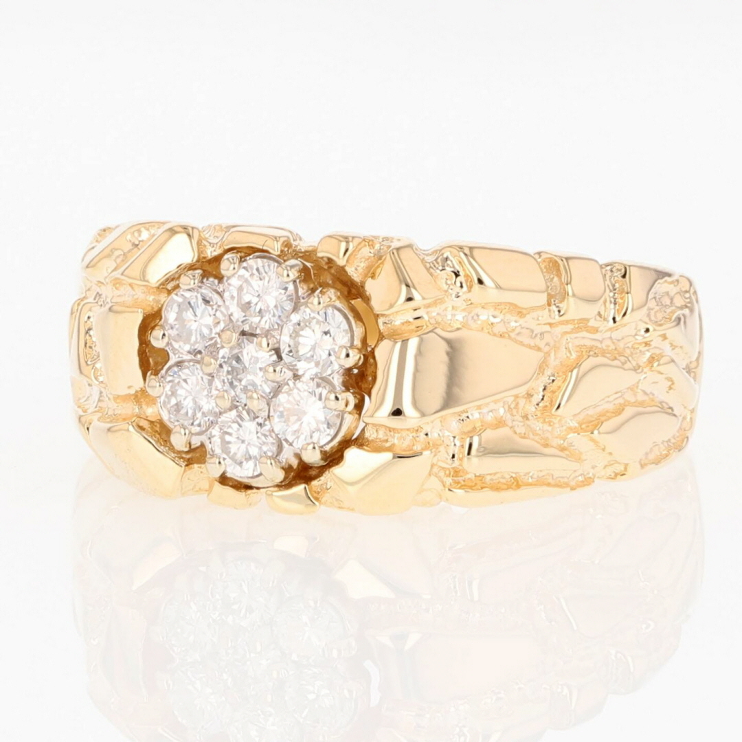 .44ctw Round Diamond Cluster Nugget Style Band Ring 14k Yellow Gold ...