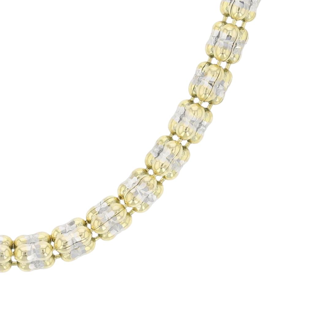 2.5mm Beaded Link Chain 18" Necklace 14k Multi-Tone Gold 9.26 Grams