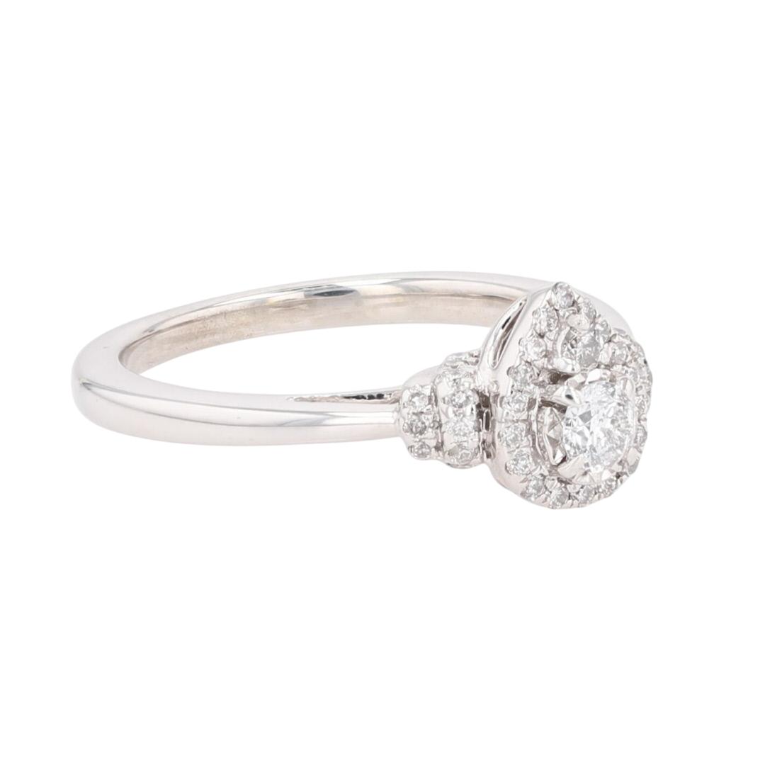 .38ctw Diamond Cluster Pear Shaped Halo Engagement Ring 10k White Gold ...