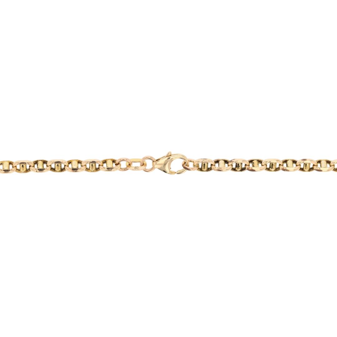3.6mm Gucci Link Chain 20.25" Necklace 10k Multi-Tone Gold Italy 6.12 Grams
