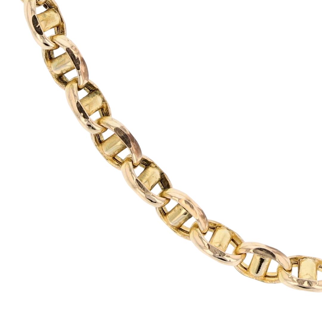 3.6mm Gucci Link Chain 20.25" Necklace 10k Multi-Tone Gold Italy 6.12 Grams