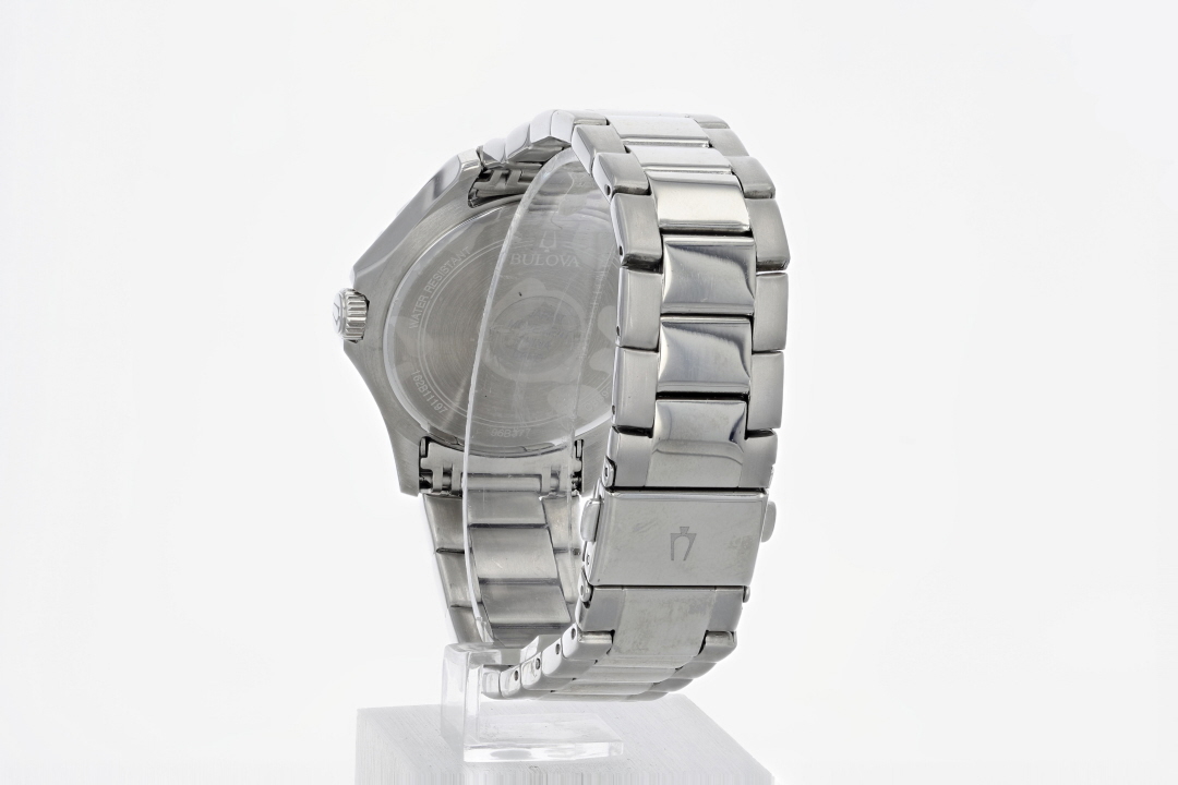 Bulova Sports Classic Black Dial Quartz Stainless Steel Men's Wristwatch