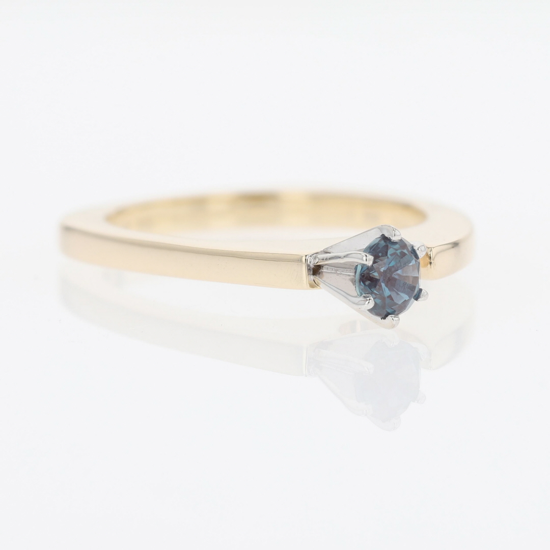 .36ct Round Lab-Created Alexandrite Solitaire Ring 14k Yellow Gold Size 7