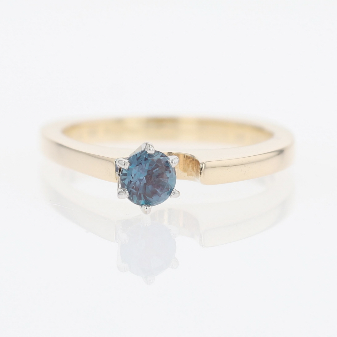 .36ct Round Lab-Created Alexandrite Solitaire Ring 14k Yellow Gold Size 7
