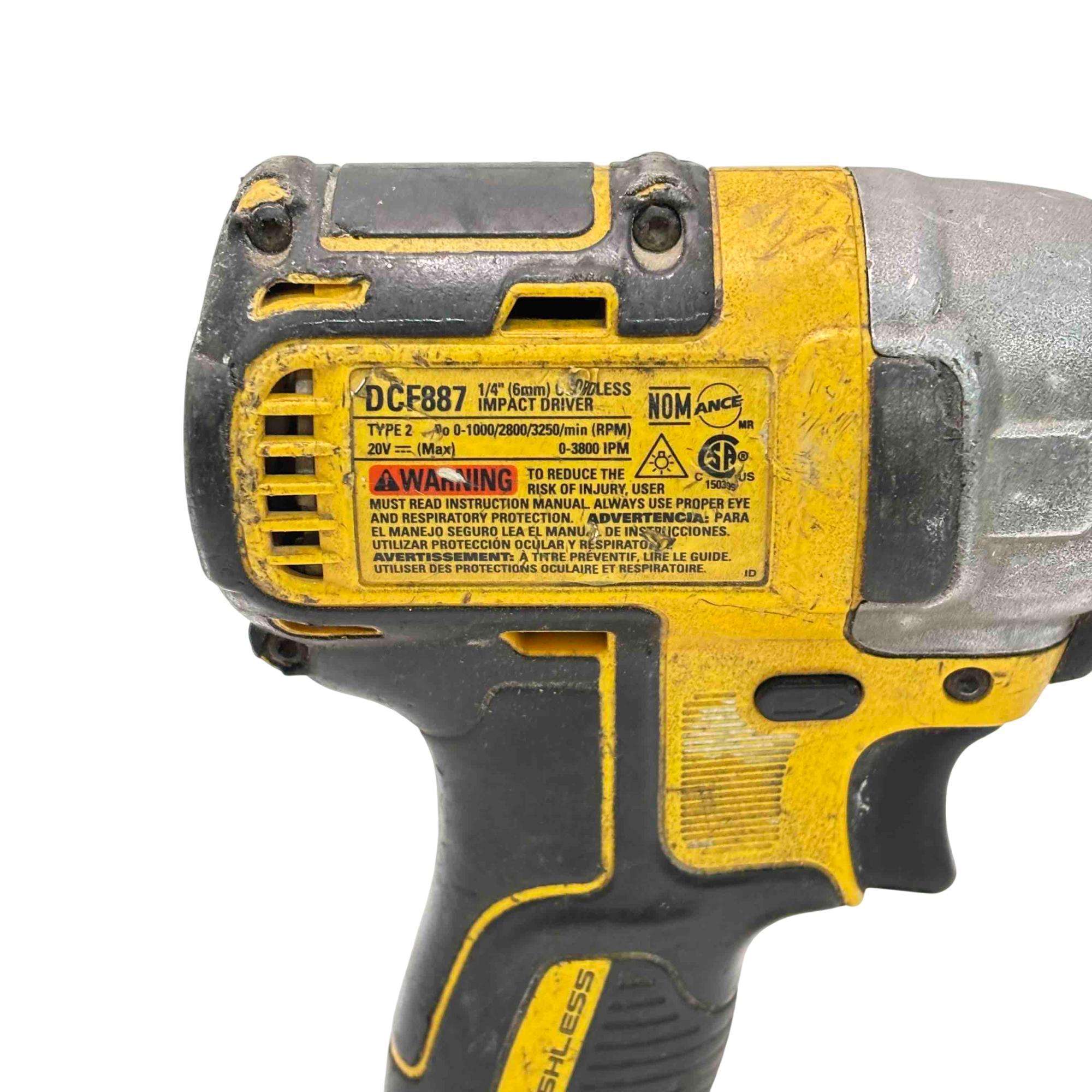 DeWalt DCF887 20V MAX XR Brushless 3-Speed 1/4" Cordless Impact Driver