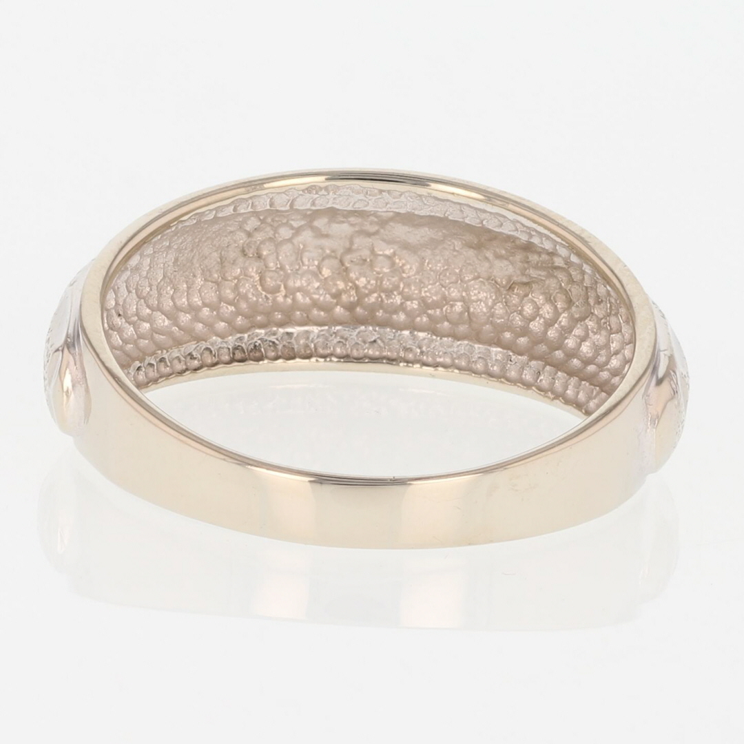 8.1mm Textured Pattern Band Ring 14k White Gold 2.67 Grams Size 8.75