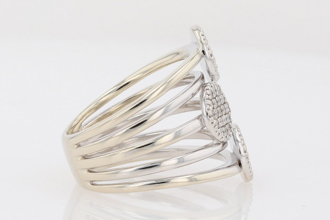 .57ctw Round Diamond Cluster Split-Shank Statement Ring 14k White Gold ...