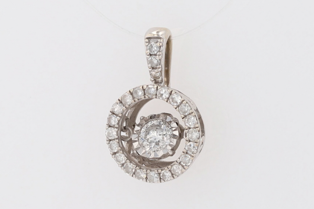 .36ctw Round Cut Diamond in Motion Halo Pendant without Chain 14k White ...